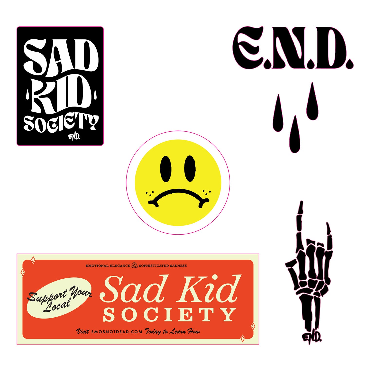 Sad Kid Sticker Pack – Emo's Not Dead